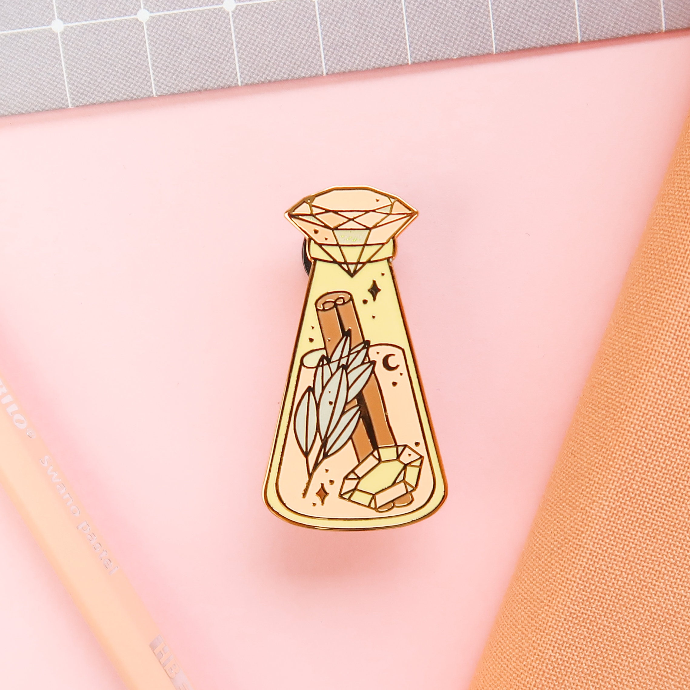 Confidence Potion Enamel Pin Glitter Pin Cute Enamel Pin Etsy
