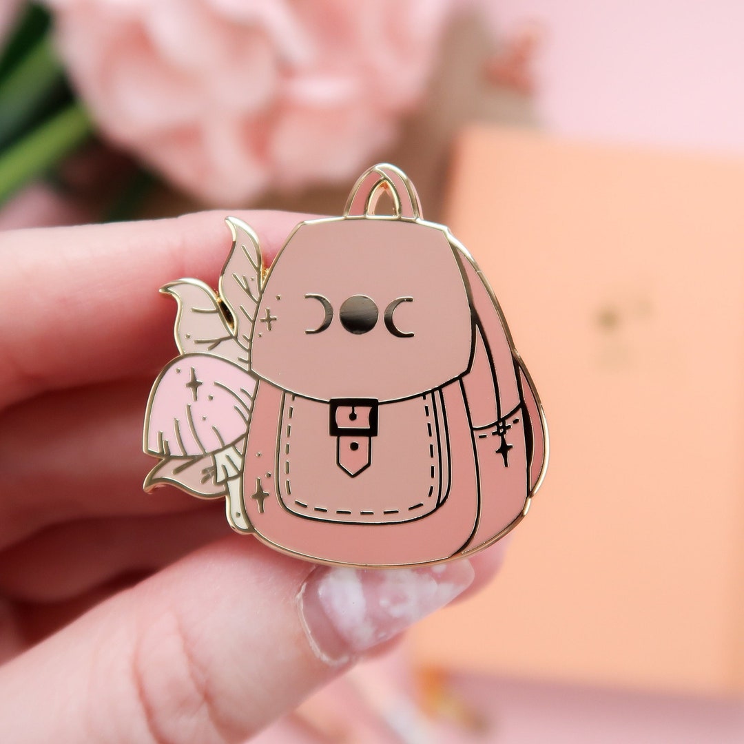 Witch's Backpack Enamel Pin: Gold Plated Magic Accessory - Etsy