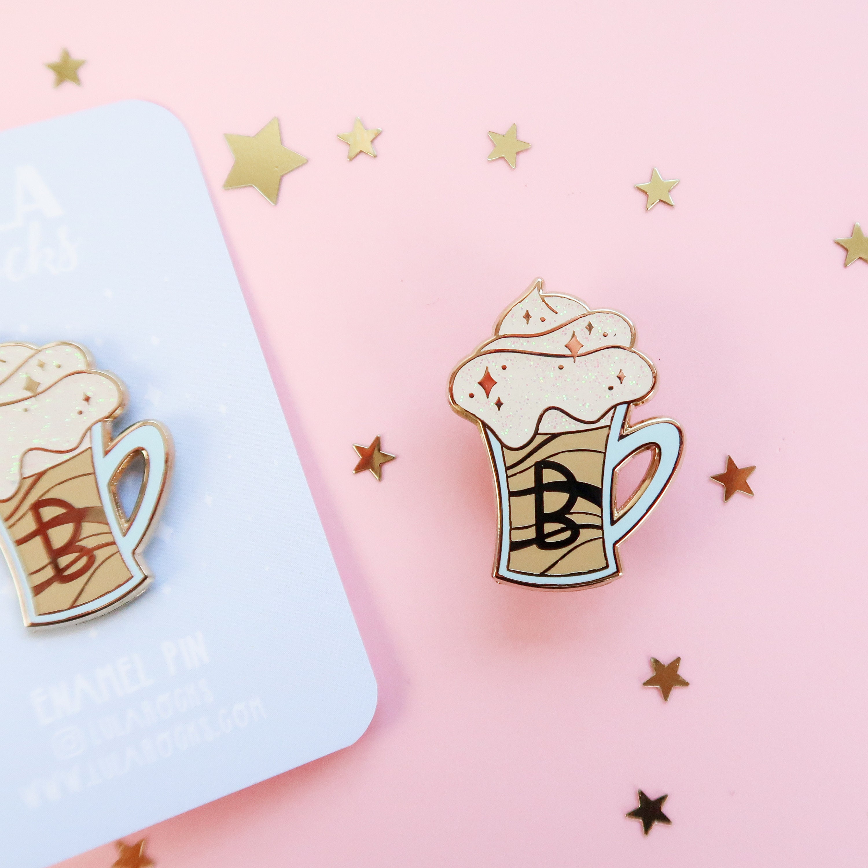 Butterbeer Enamel Pin Glitter Pin Cute Enamel Pin Pin | Etsy