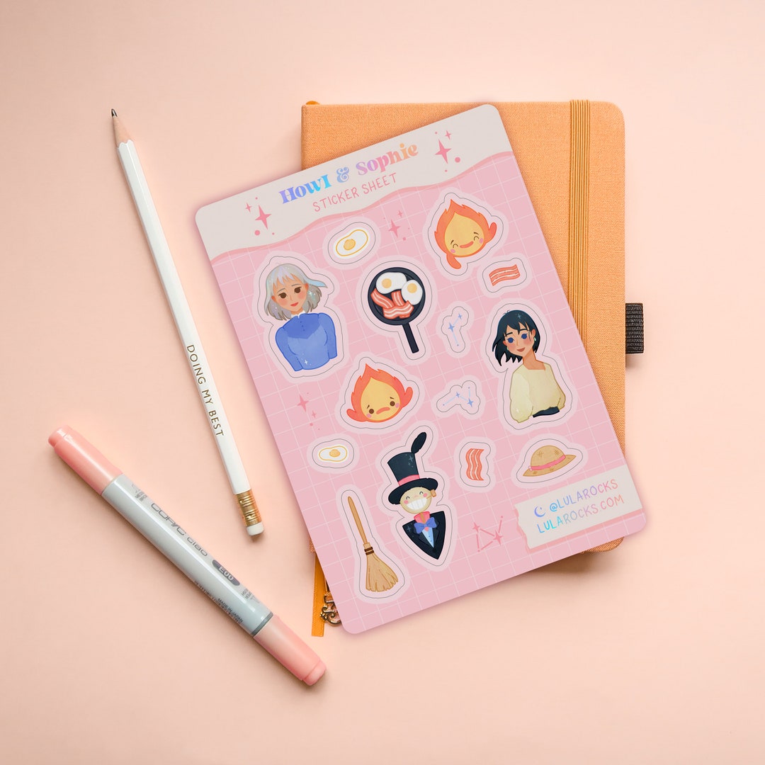Howl & Sophie Planner Sticker Sheet · Cute Anime Bookish Stickers ...