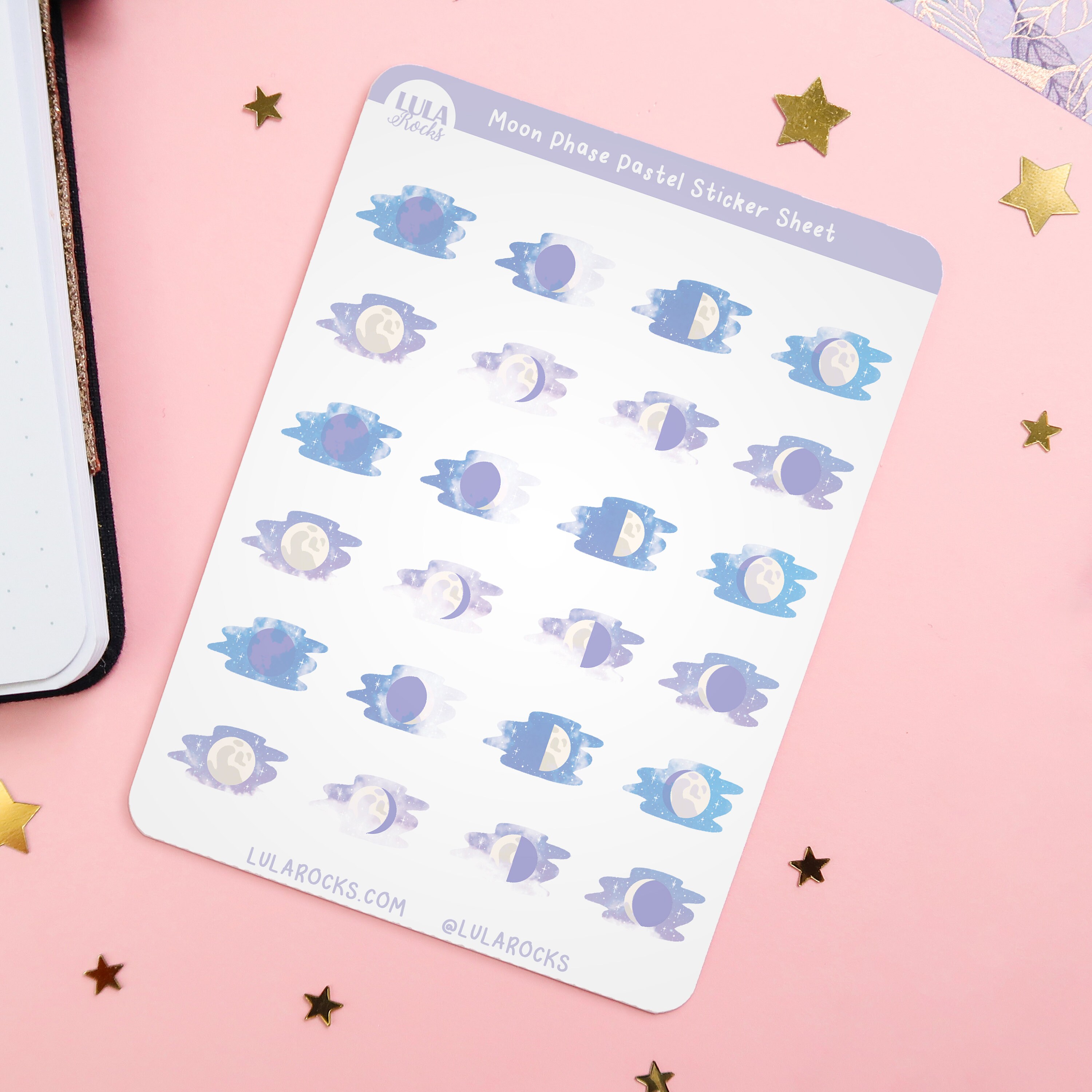 Pastel Moon Phase Sticker Sheetcute Sticker Planner Sticker - Etsy UK