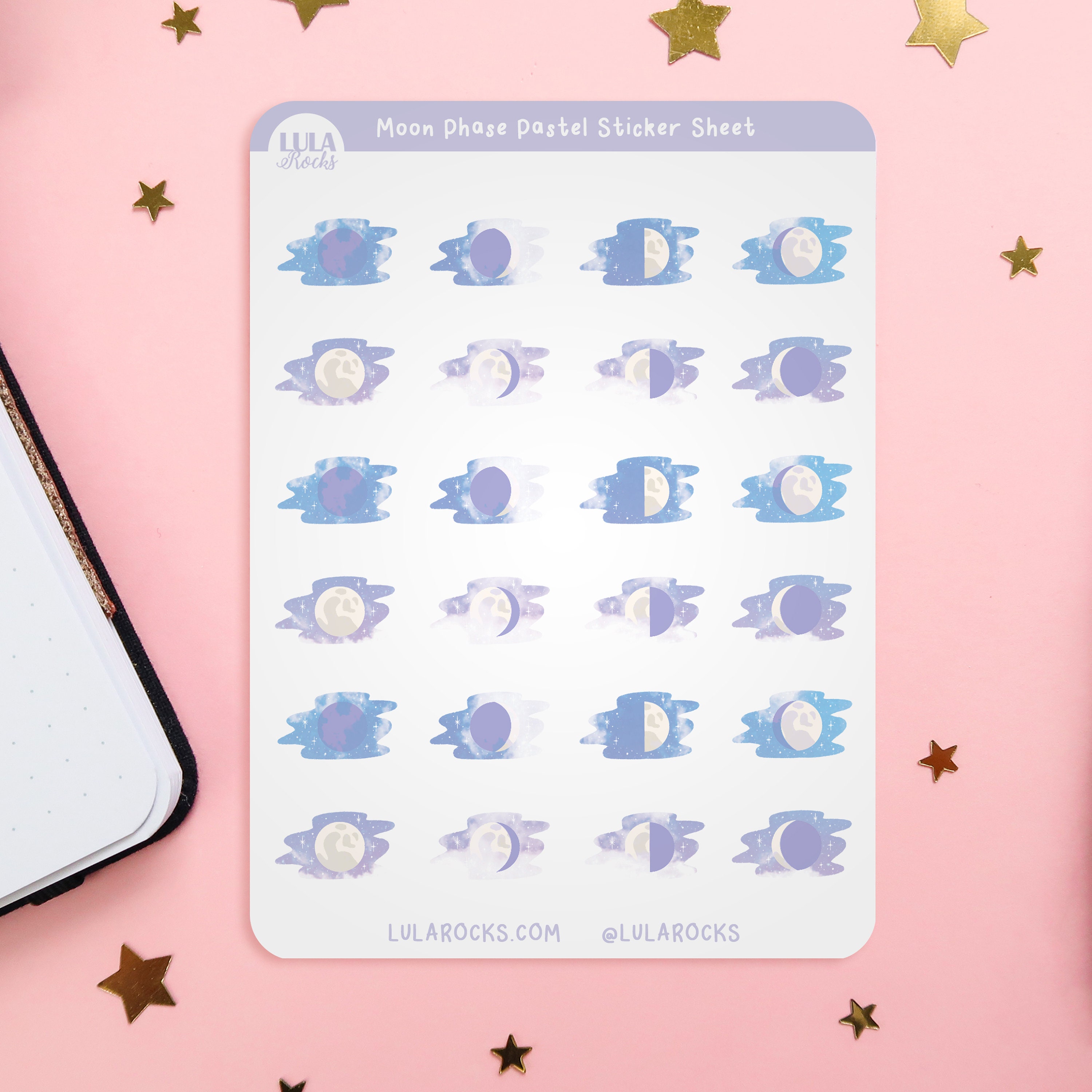 Pastel Moon Phase Sticker Sheetcute Sticker Planner Sticker - Etsy UK