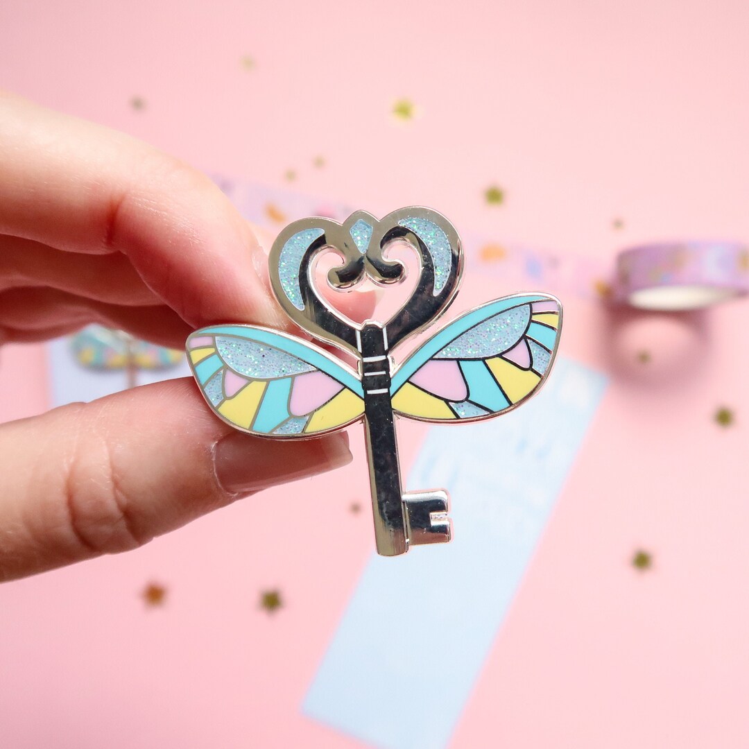 Blue Key Enamel Pin Cute Enamel Pin Pin Badge Stocking - Etsy