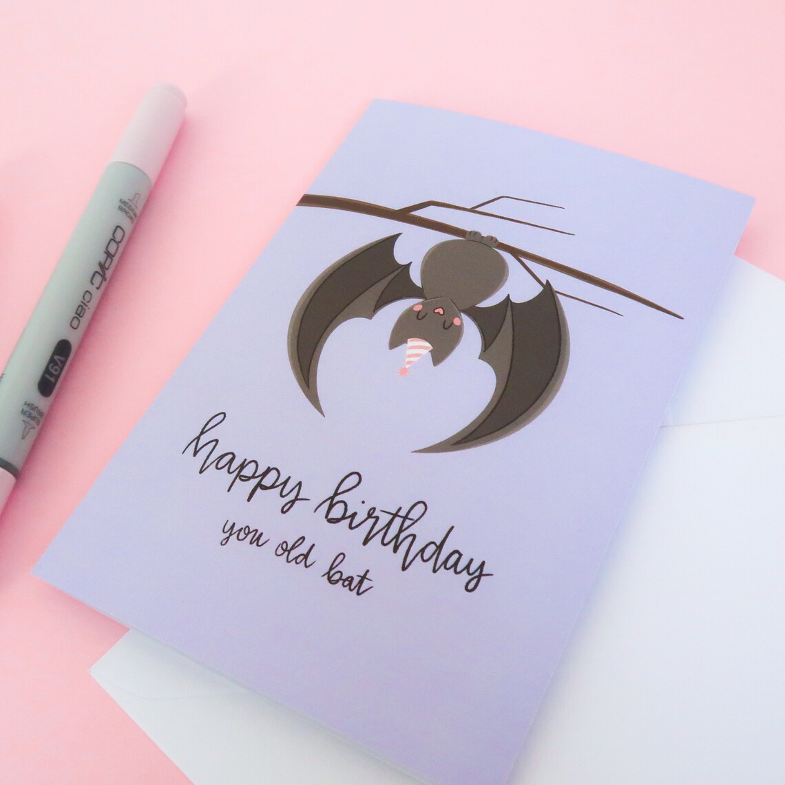 Happy Birthday Old Bat Greeting Card Cards for Him Cards for - Etsy