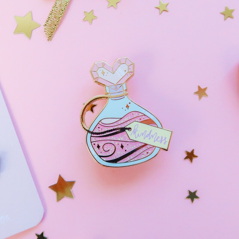 Kindness Potion Enamel Pin Glitter Pin Cute Enamel Pin Pin | Etsy