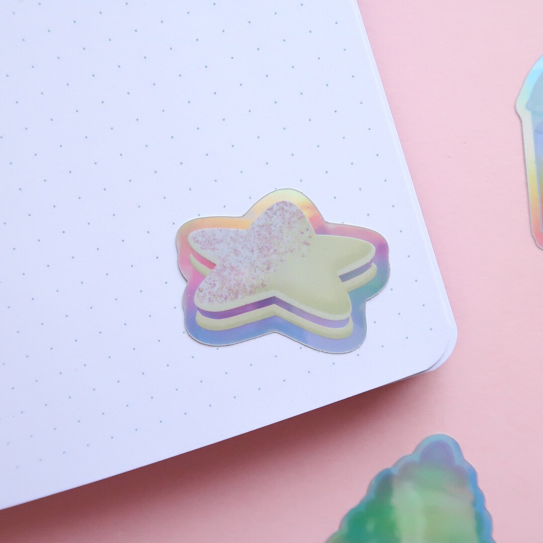 Holographic Star Cookie Sticker: Space Snacks Planner Stickers - Etsy