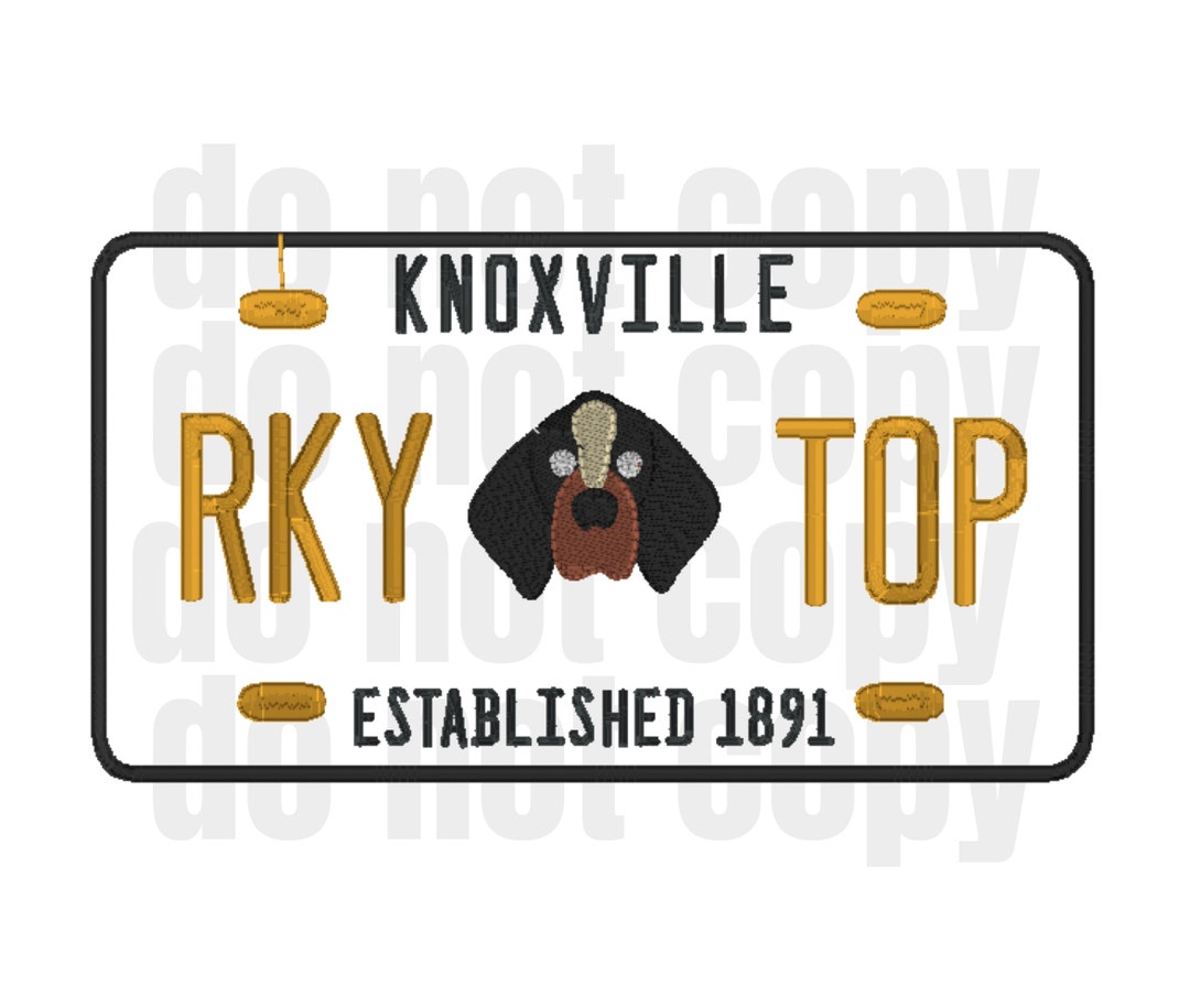 Knoxville License Plate Embroidery File, Knox Embroidery File, Rocky ...