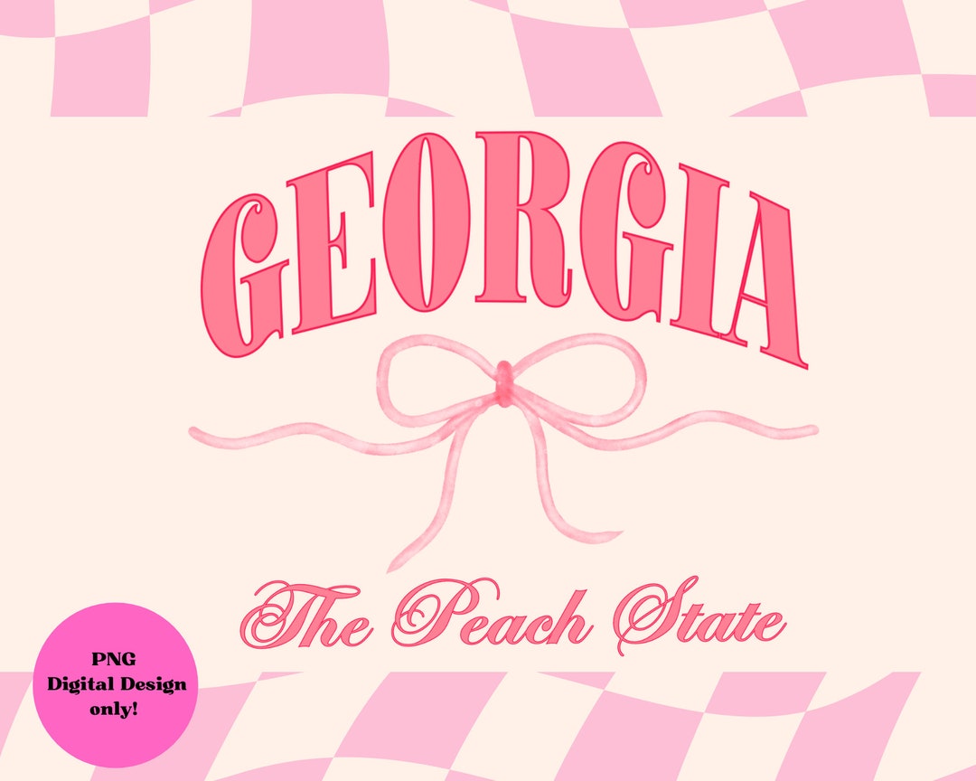 Georgia Png, Georgia the Peach State Png, the Peach State Png, Georgia Digital Download, Pink ...