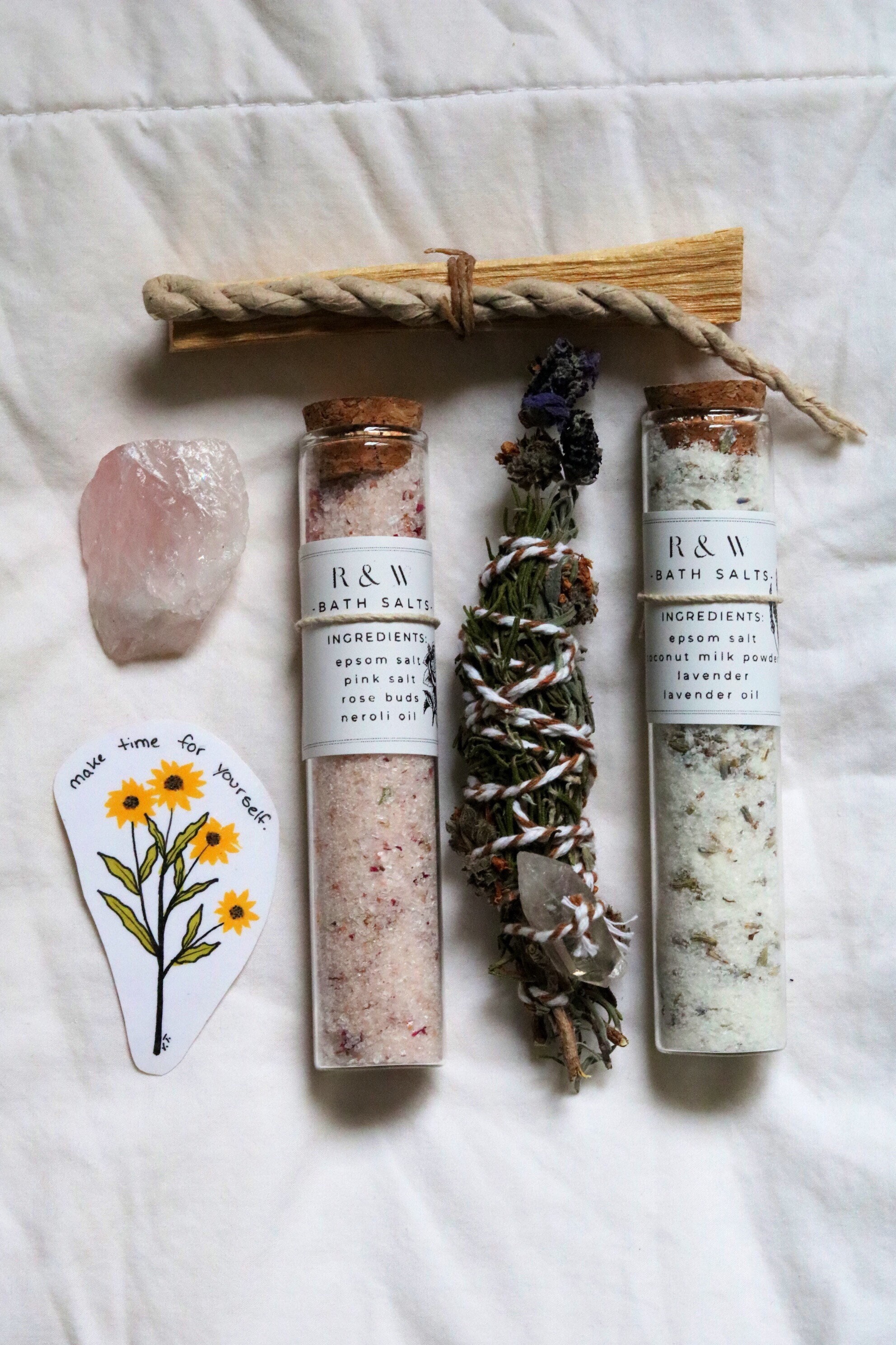Crystal Herbal Spa Gift Set for Her Crystal Gift Box Rose - Etsy