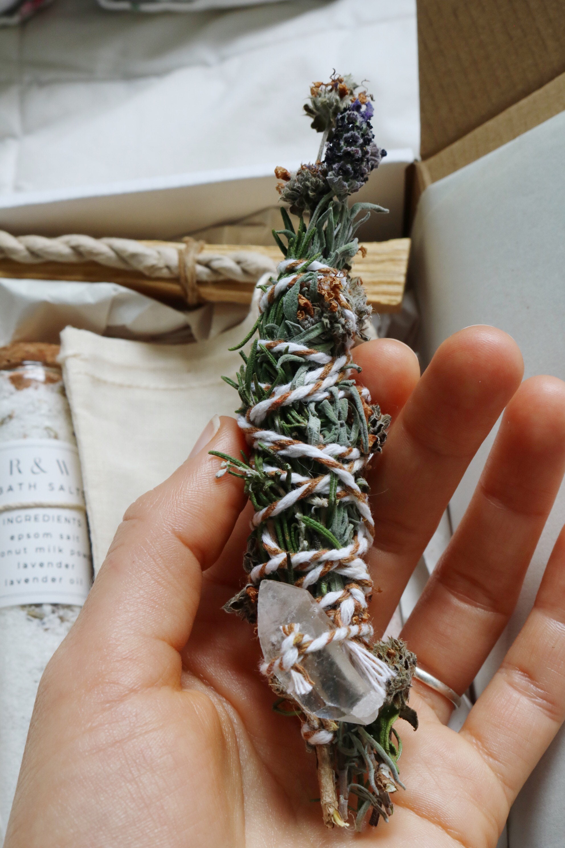 Crystal Herbal Spa Gift Set for Her Crystal Gift Box Rose - Etsy