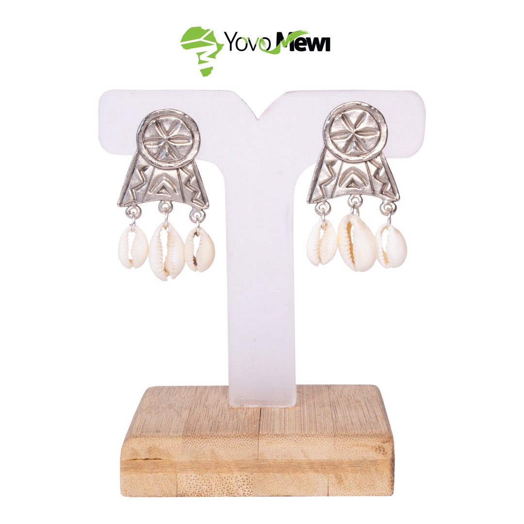 Ethnische Silberohrringe mit Kauri-Muscheln - Etsy.de