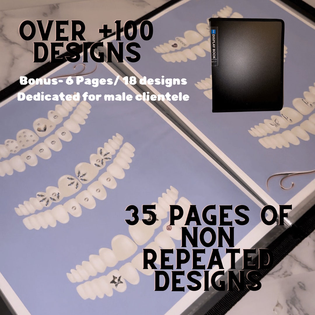 Big Book of Tooth Gem Designs, Tooth Gem Inspo Book, 35 Pages Over 100 ...