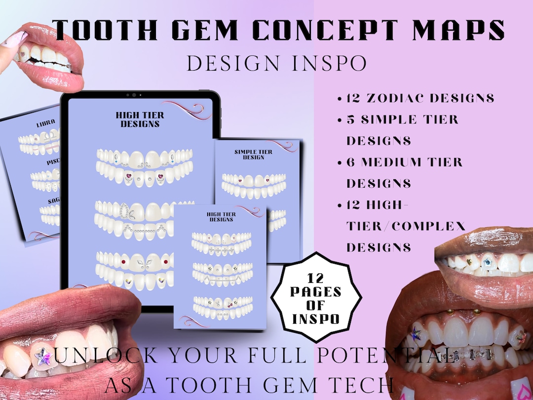 12 Page Concept Tooth Gem Design Map, Tooth Gem Inspo, Tooth Gem Design ...