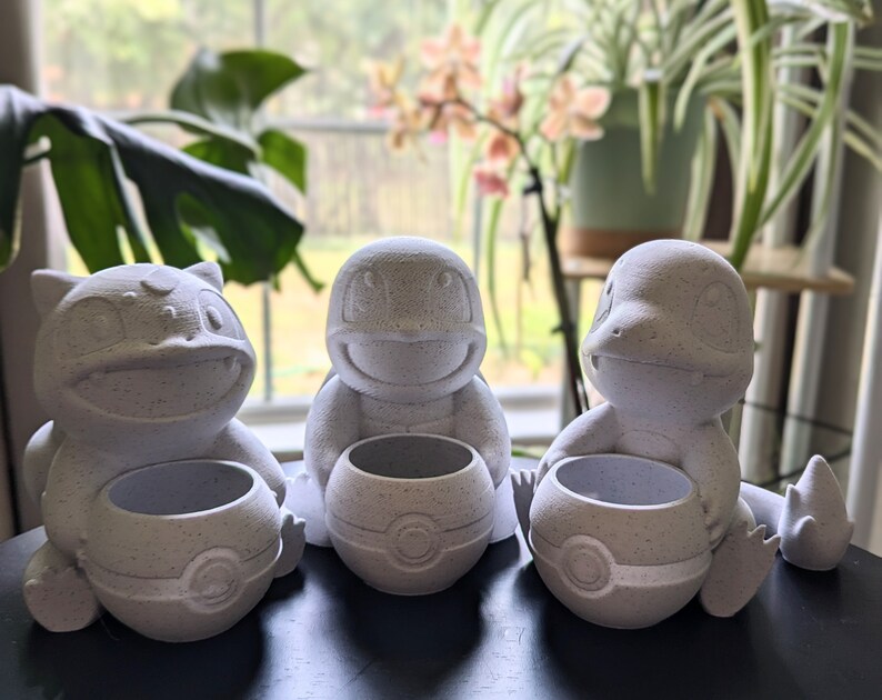 Pokemon Bulbasaur Pot With Poké Ball Tray White Marble PLA - Etsy