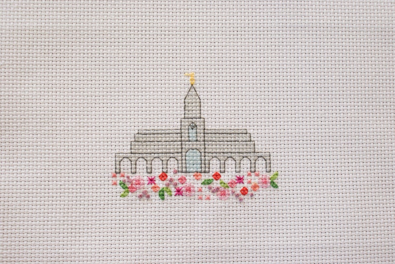 Bountiful Temple Mini Cross Stitch Pattern Little Square - Etsy