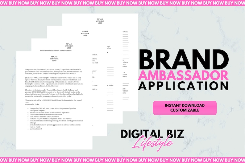 Brand Ambassador Application Easy To Customize Instant Etsy brand-ambassador-application-easy-to-customize-instant-etsy