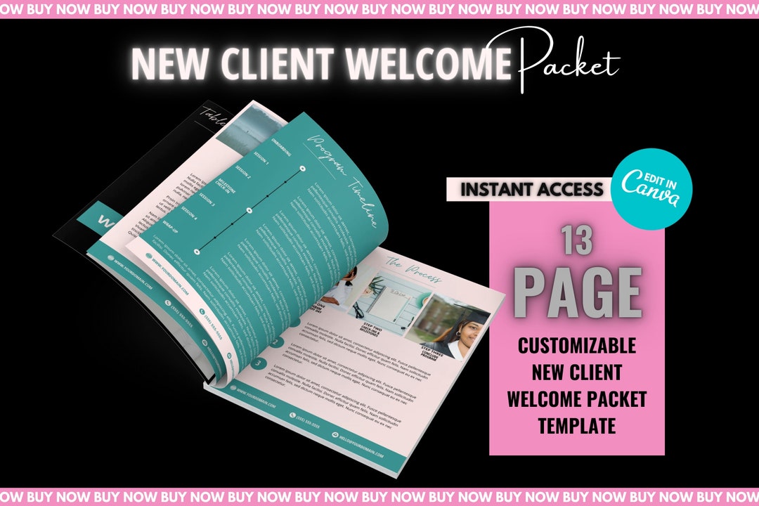 New Client Welcome Packet Template | Instant Access | Edit in Canva ...