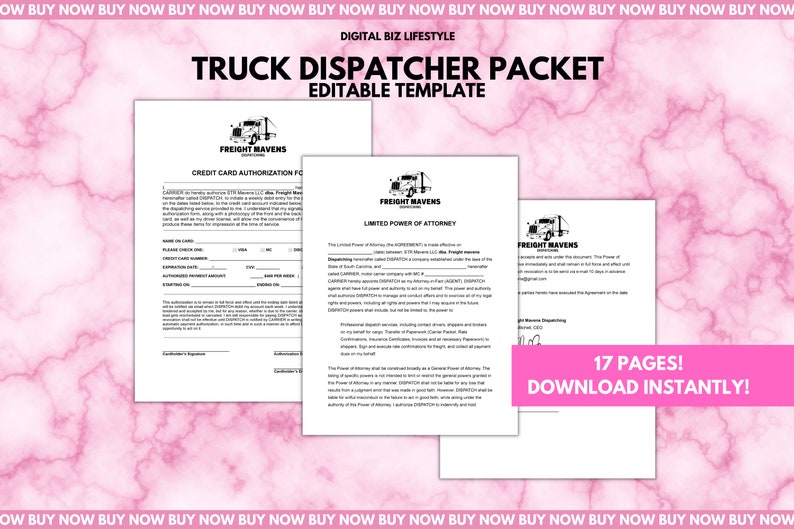 17-page Truck Dispatcher Packet Agreement Contract Template ...