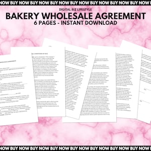 Bakery Wholesale Agreement | Easy to Customize | Instant Download - Etsy
