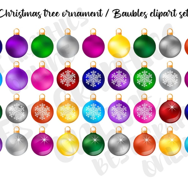 Christmas Bauble Clipart - Etsy UK