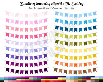 Bunting Banner Clip Art | Etsy