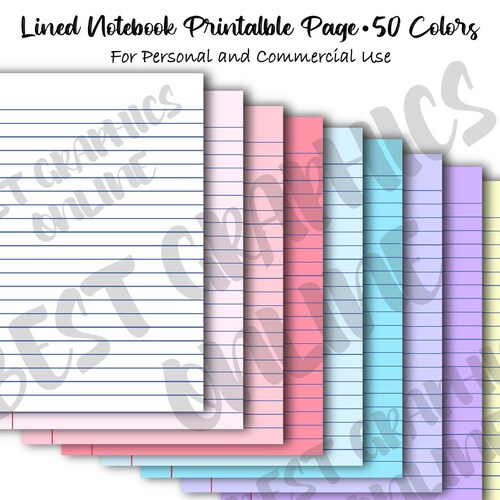 Notebook Digital Papers Back to School Digital Paper - Etsy