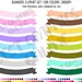 100 Banners Clipart Set, Rainbow Ribbon Banner Clipart, Rainbow Banners ...