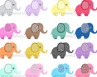 Elephant Clip Art Nursery Elephants clipart Pink Gray baby | Etsy