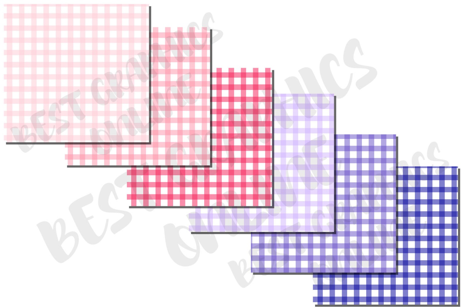 100 Gingham Background Scrapbook Digital Paper Set, Gingham Background ...