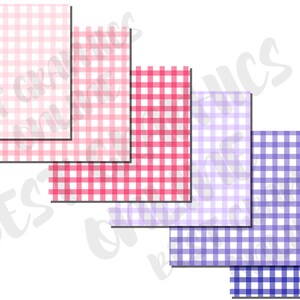 100 Gingham Background Scrapbook Digital Paper Set, Gingham Background ...