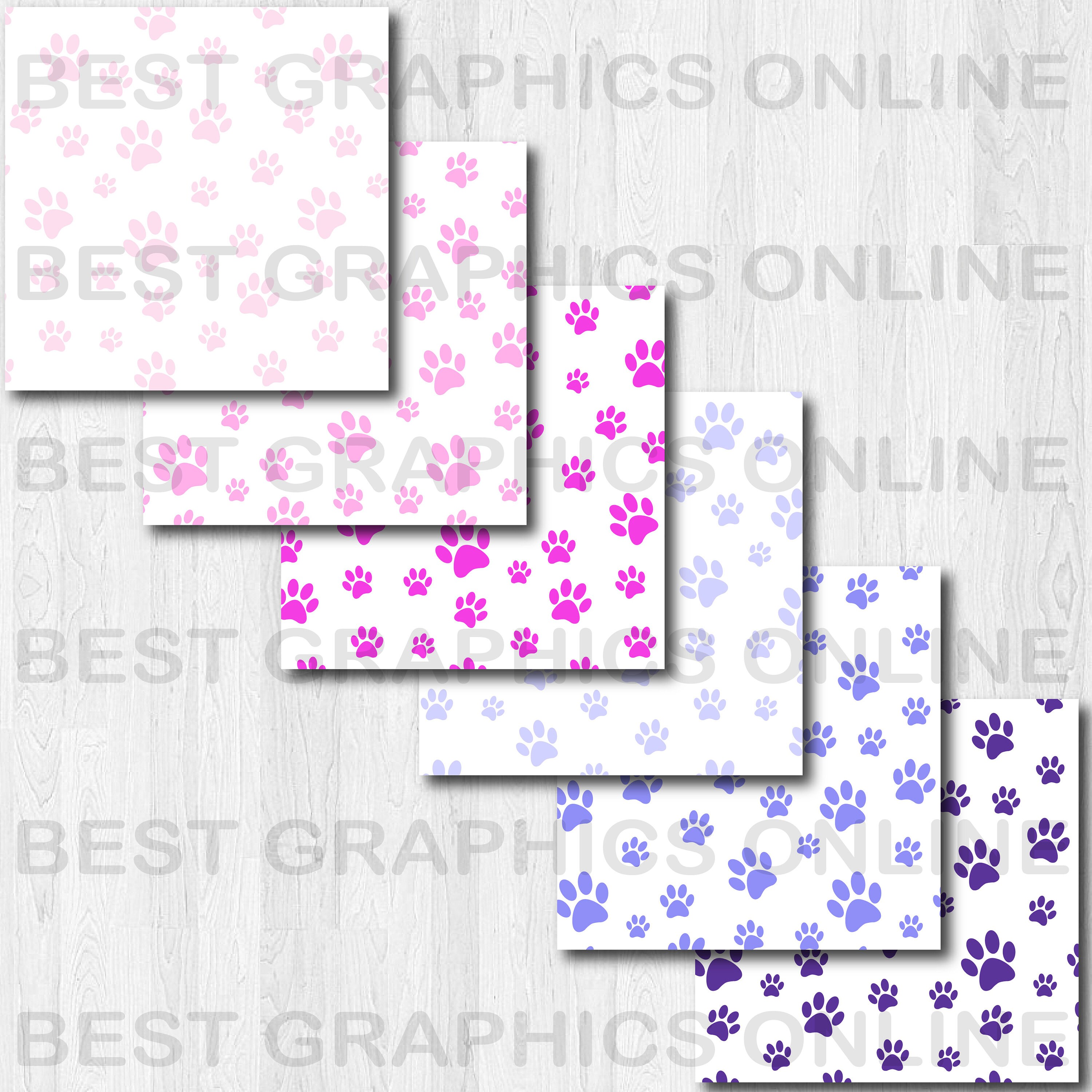 100 Paw Print Scrapbook Paper Animal Print Digital Papers - Etsy