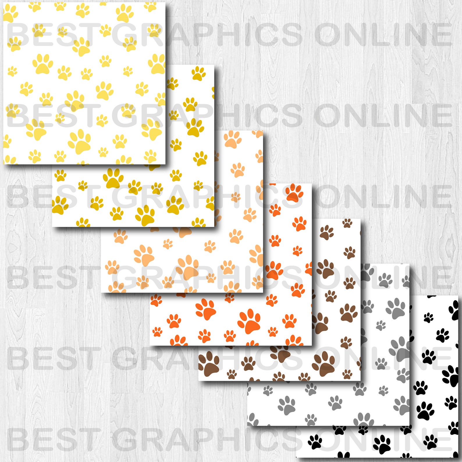 100 Paw Print Scrapbook Paper Animal Print Digital Papers | Etsy