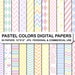 30 Pastel Rainbow Colors Digital Papers, Light Colors Pattern Papers ...
