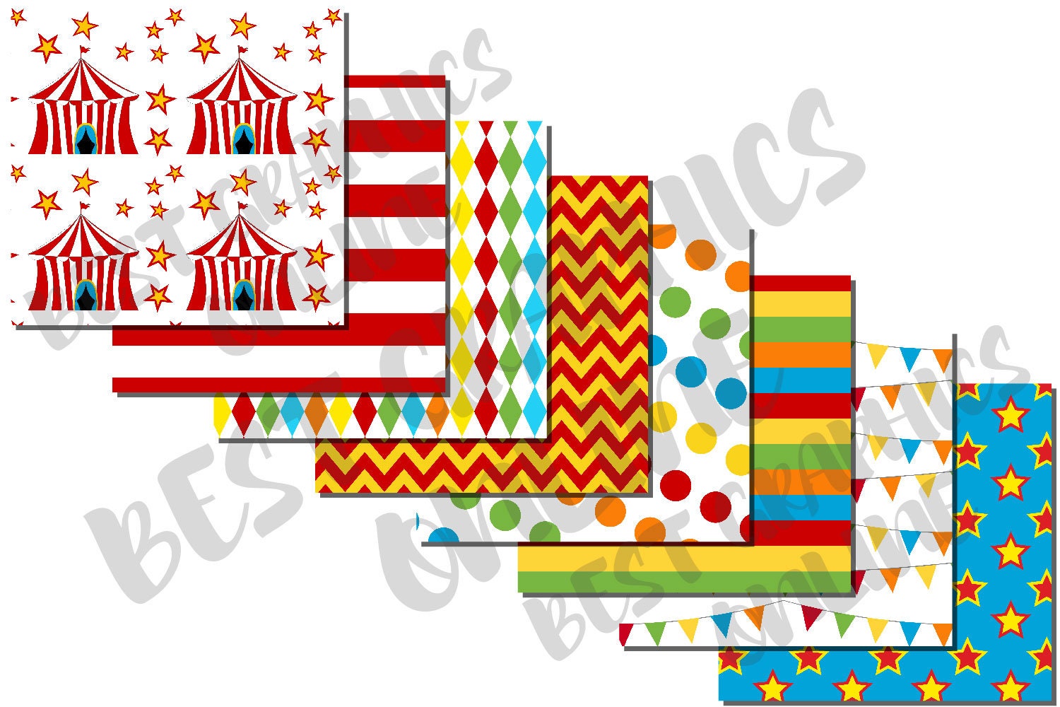 Circus Digital Papers Carnival Digital Papers Circus Tent - Etsy