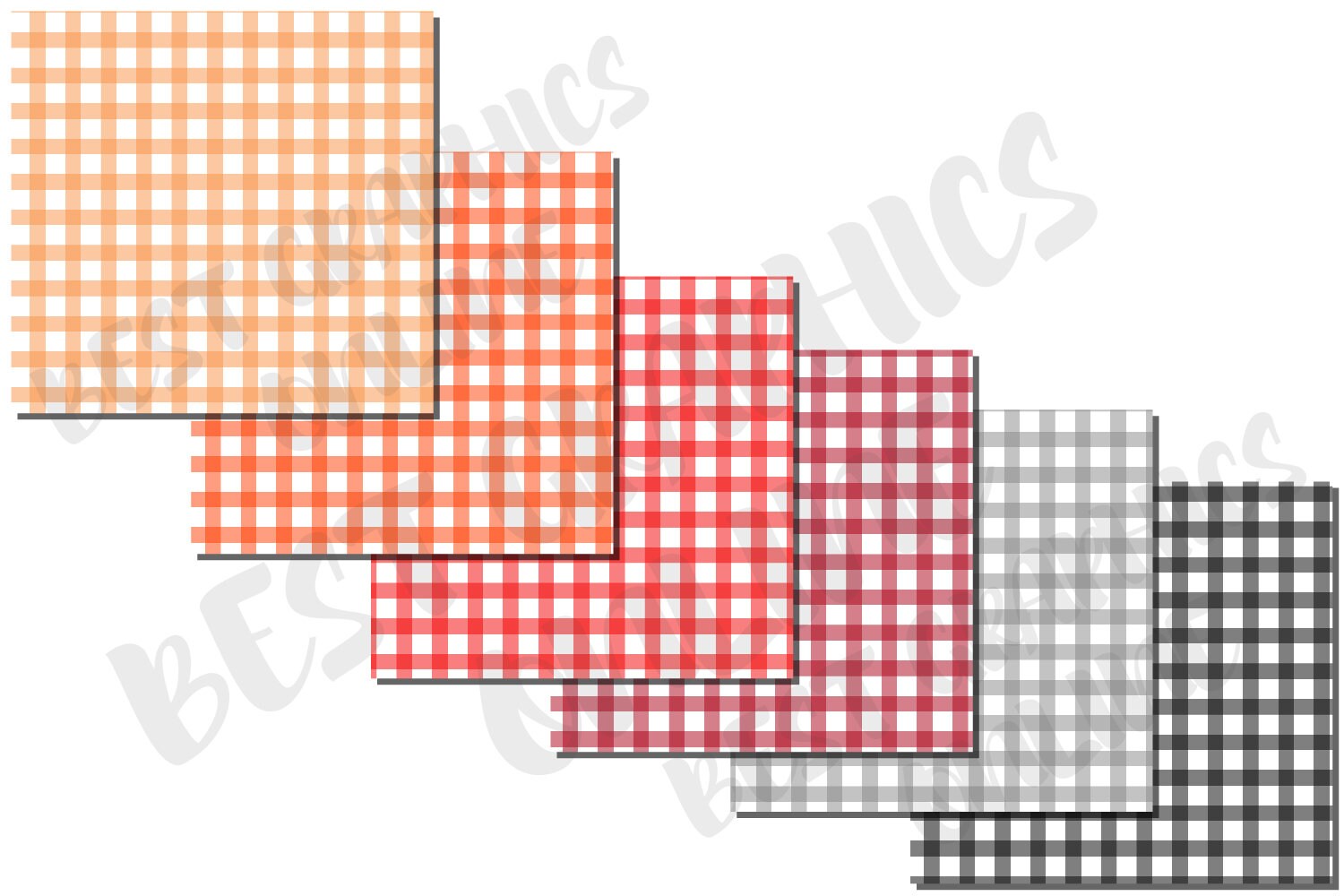 100 Gingham Background Scrapbook Digital Paper Set, Gingham Background ...