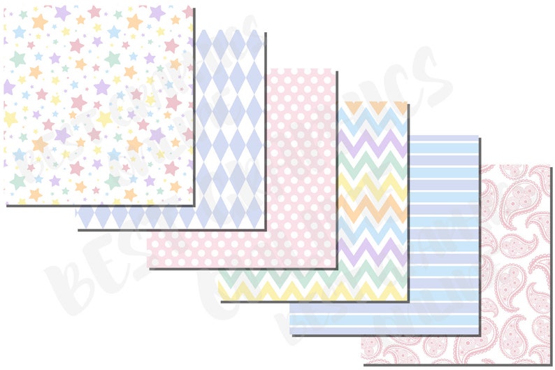 30 Pastel Rainbow Colors Digital Papers Light Colors Pattern - Etsy
