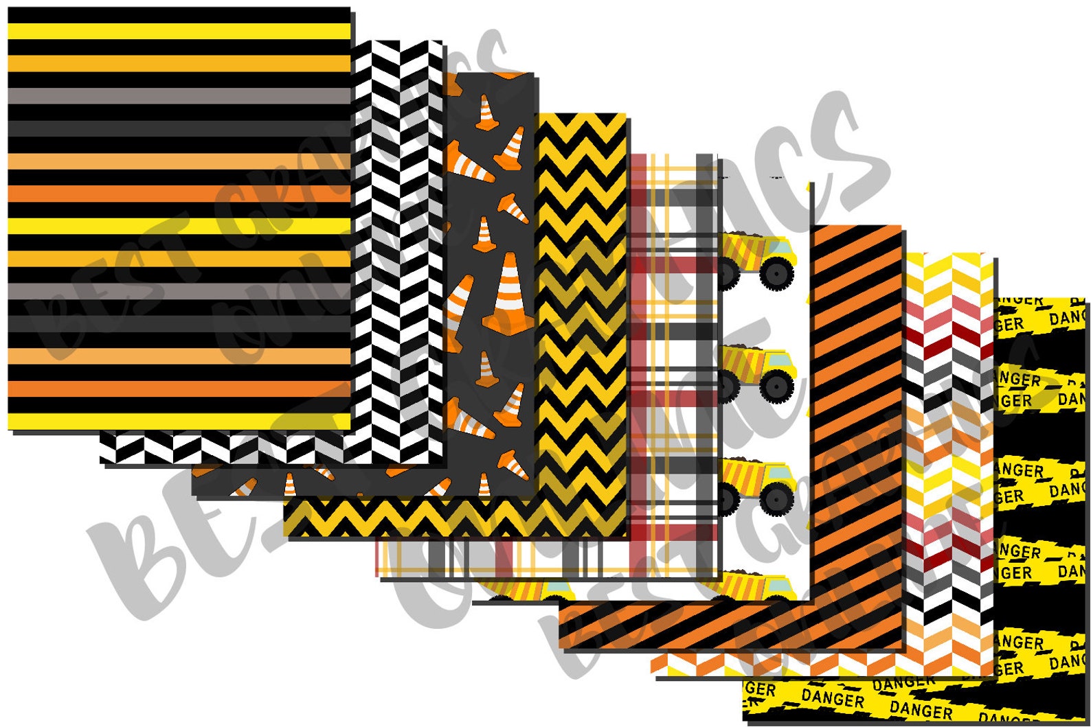 Construction Digital Paper Construction Digital Papers Set | Etsy