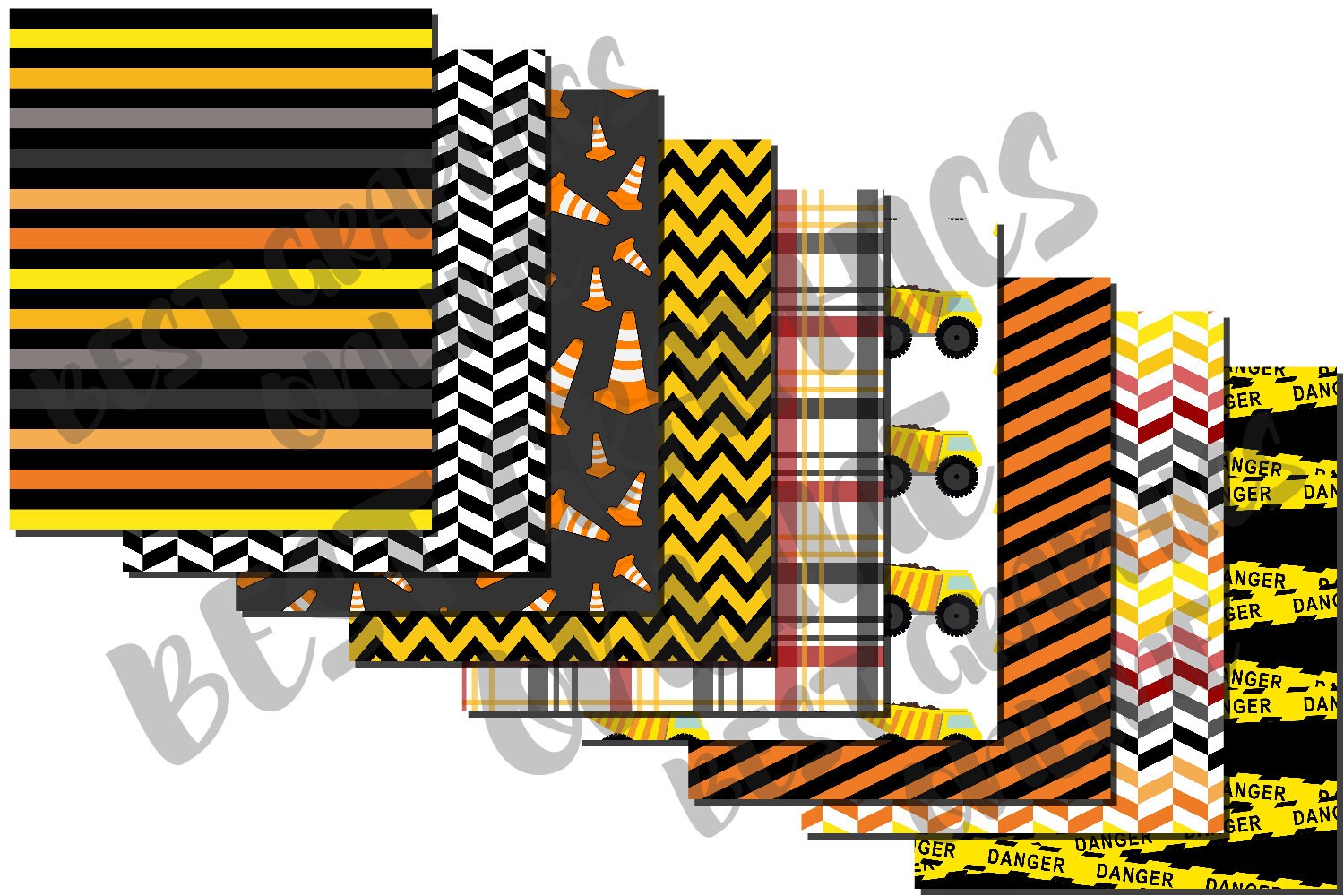 Construction Digital Paper Construction Digital Papers Set - Etsy