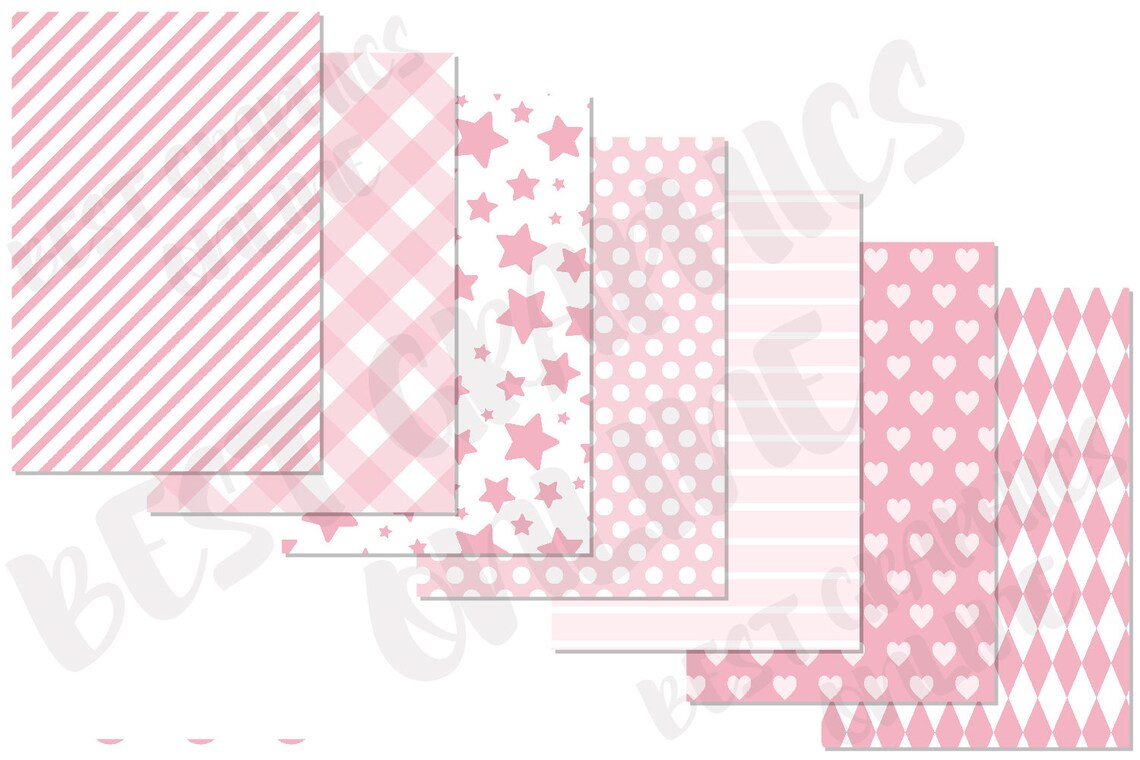 Sweet Light Pink Digital Paper Pack Pink Colors Digital | Etsy