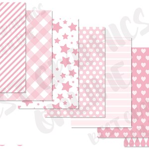 Sweet Light Pink Digital Paper Pack, Pink Colors Digital Papers, Pink ...