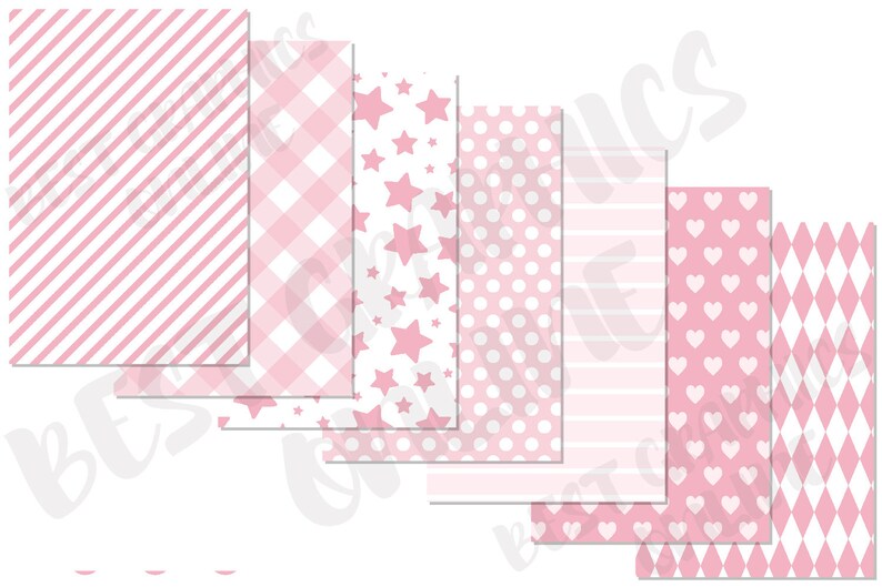 Sweet Light Pink Digital Paper Pack Pink Colors Digital - Etsy