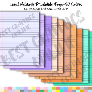 School Digital Papers, Notebook Digital Paper, Back to School Lined ...