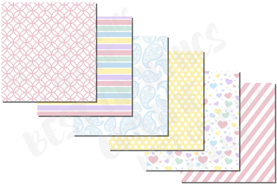 30 Pastel Rainbow Colors Digital Papers Light Colors Pattern - Etsy