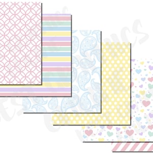 30 Pastel Rainbow Colors Digital Papers, Light Colors Pattern Papers ...