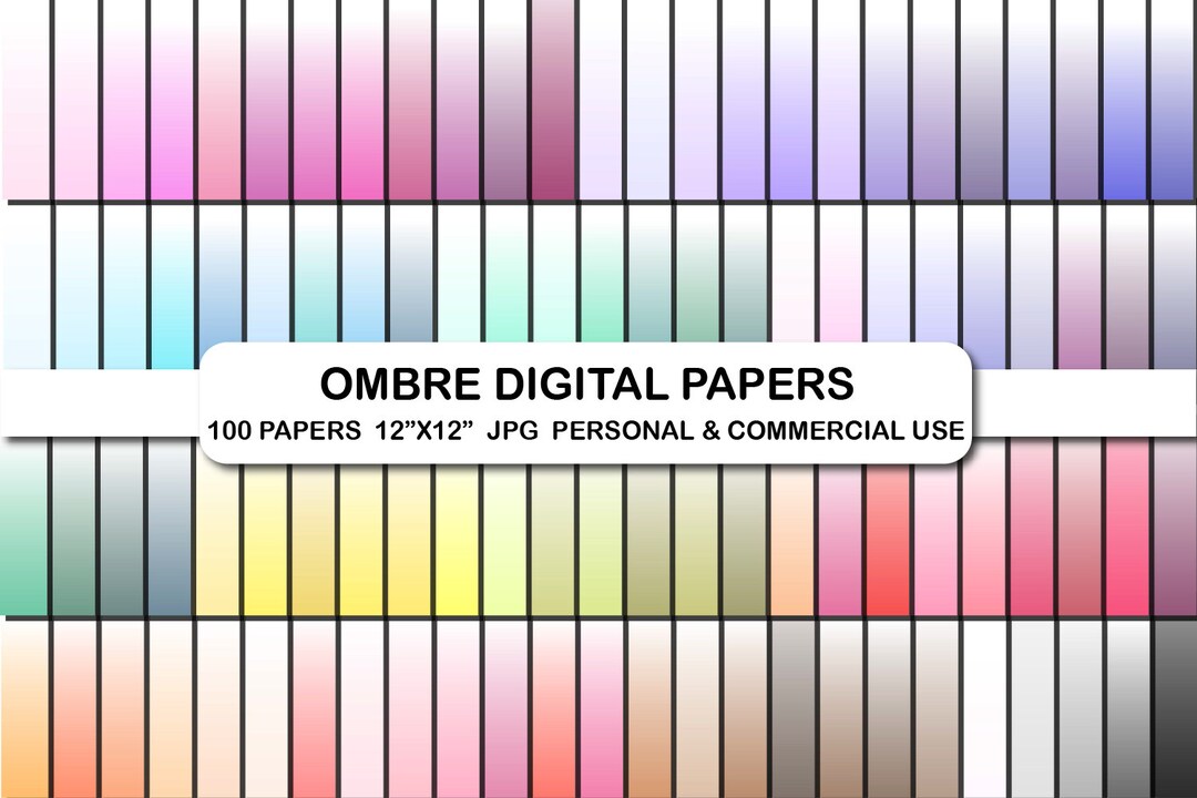 White Ombre Digital Papers, Ombre Pattern Papers, Scrapbook Papers ...