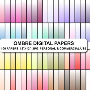 White Ombre Digital Papers, Ombre Pattern Papers, Scrapbook Papers ...