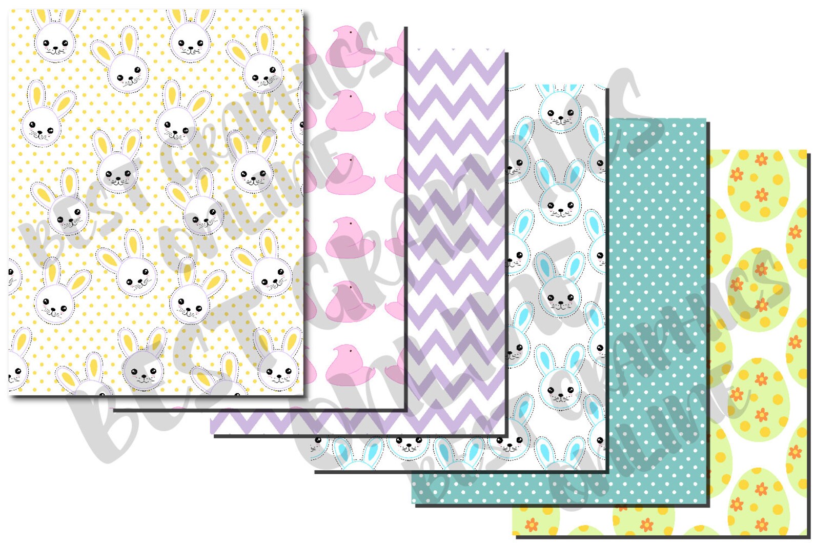 Easter Digital Papers Easter Bunny Digital Paper Easter - Etsy