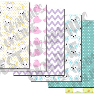 Easter Bunny Digital Paper Pack, Scrapbook Patterns (digital Download ...