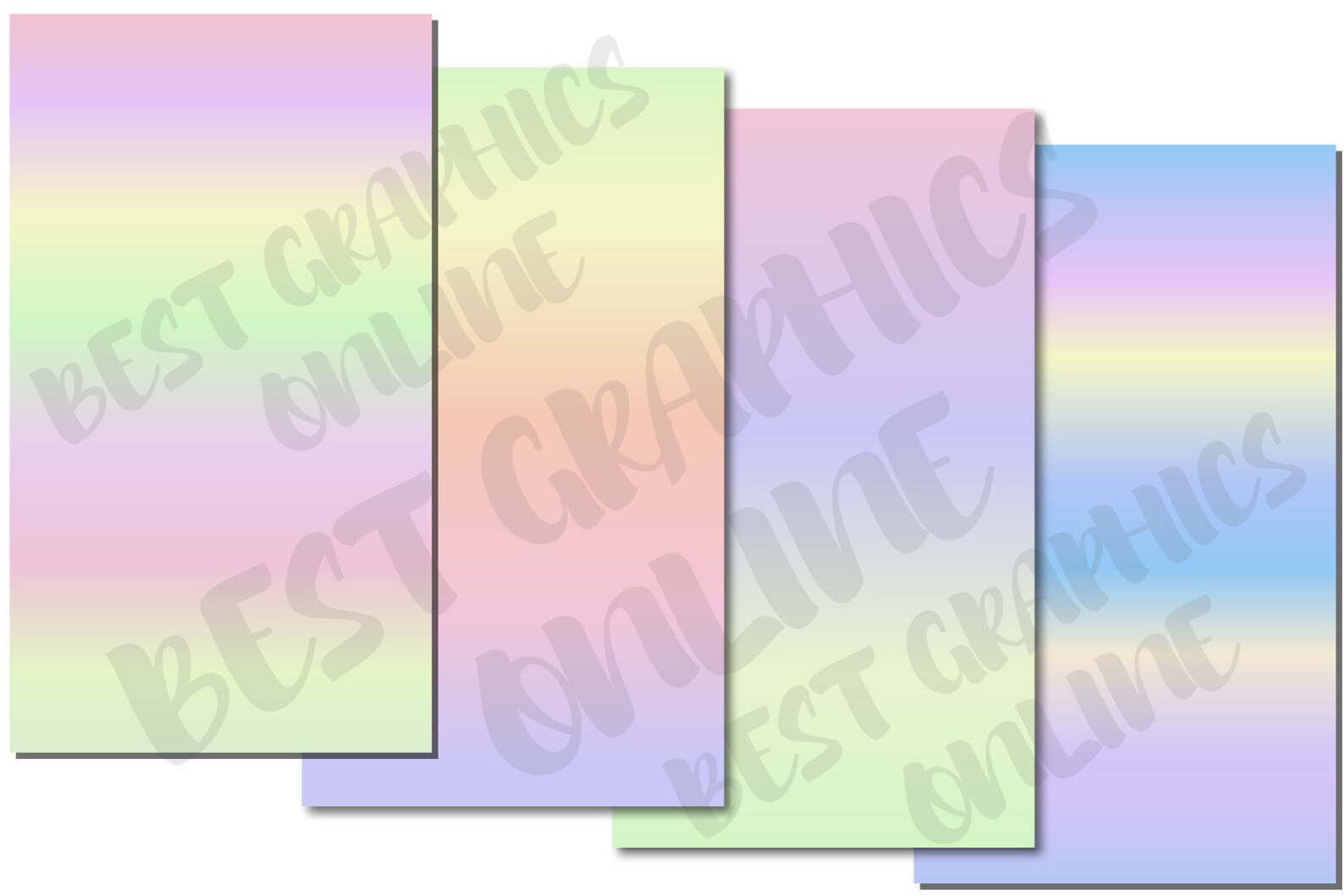 Pastel Rainbow Digital Paper Pack, Soft Color Backgrounds (12x12" JPG ...