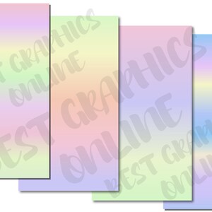 Pastel Rainbow Digital Paper Pack, Soft Color Backgrounds (12x12" JPG ...